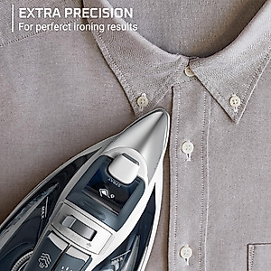 Rowenta Focus Stainless Steel Soleplate Steam Iron for Clothes 400 Microsteam Holes, Cotton, Wool, Poly, Silk, Linen, Nylon 1725 Watts Portable, Ironing, Garment Steamer DW5280