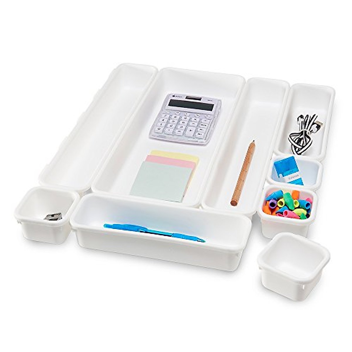 madesmart Value 9-Piece Interlocking Bin Pack | VALUE COLLECTION | Customizable Multi-Purpose Storage | Durable | Easy to Clean | BPA-Free