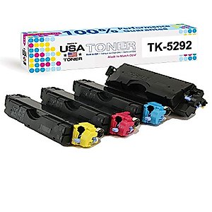 MADE IN USA TONER Compatible Replacement for use in Kyocera® ECOSYS P7240cdn, TK-5292 TK-5292K TK-5292C TK-5292M TK-5292Y (Black,Cyan,Yellow,Magenta, 4-Pack)