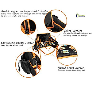 Kids Travel Tray for Toddler Car Seat | Toddler Car Seat Tray Organizer | Large ipad Holder A Road Trip Essential | Soft Padding, Waterproof, Food & Snack Lap Tray Carseat, Stroller, and High Chair