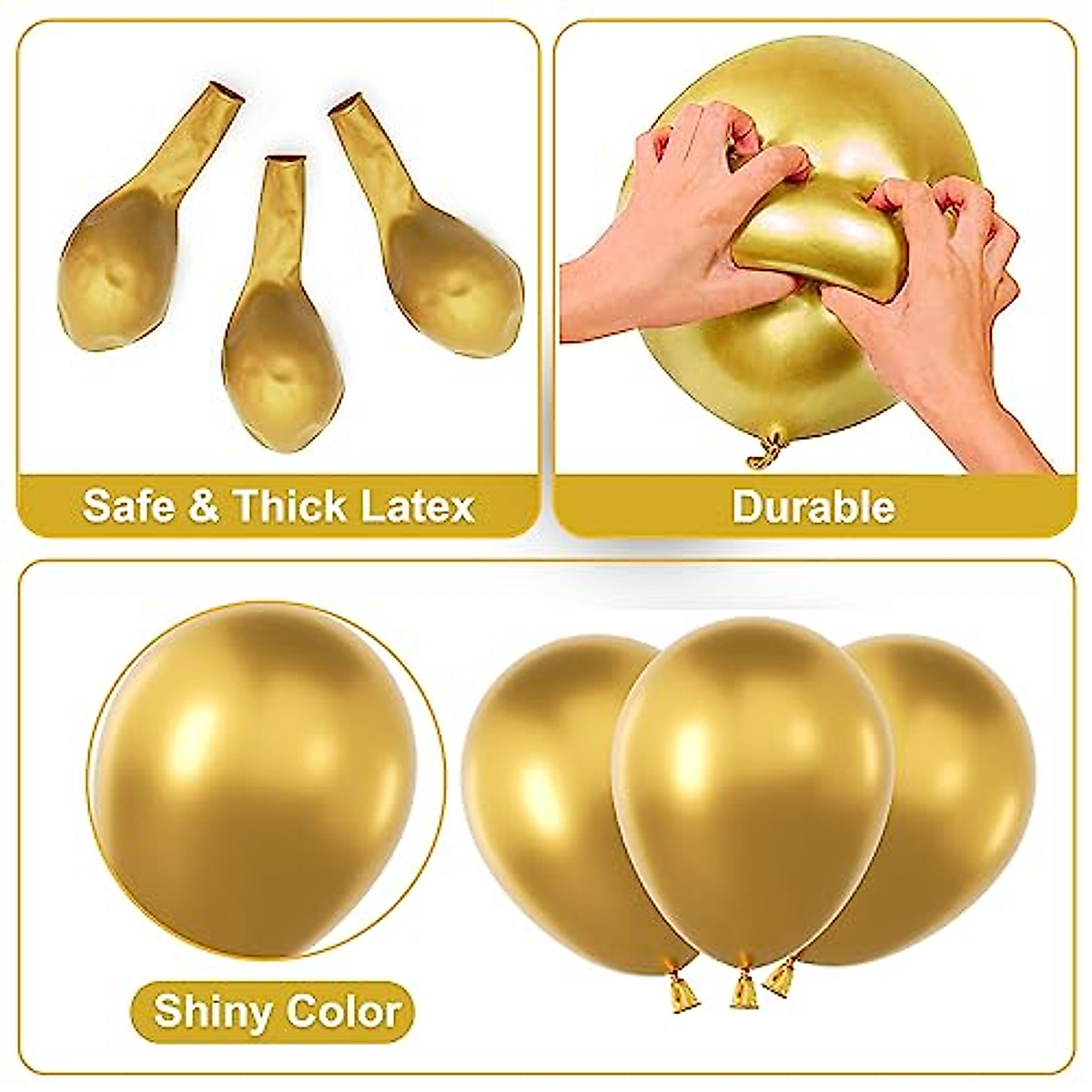 YAOWKY Gold Metallic Chrome Balloon Arch Kit, 100PCS 18In 12In 10In 5In Gold Latex Balloons Garland Arch Kit for Birthday Weddings Anniversary Graduation Gold Themed Party Decorationsarty Decorations