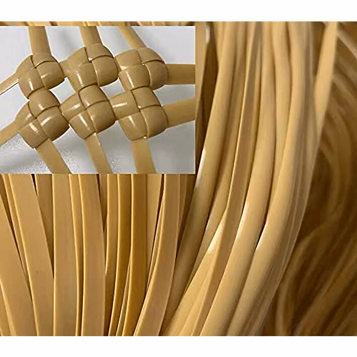 Black Flat Synthetic Rattan Repair Material, Suitable for Wicker Tables and Chairs, Patio Furniture, All-Weather Wicker for Weaving and Repairing Dialogue Suits-(Approximately 300 Feet) (Apricot)