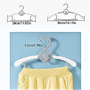 HGYZE Baby Nursery Closet Hangers, Ultra Thin Non-Slip and Extendable Laundry Infant Pant Hanger for Newborn Clothes - 20pcs Grey Gift - Adjustable Children Coat Hanger for Girl Boy Toddler Kids Child