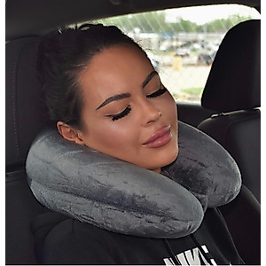 World's Best Feather Soft Microfiber Neck Pillow, Charcoal