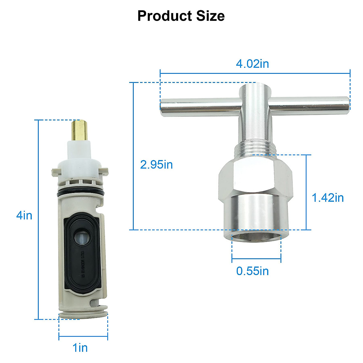 1222 Replacement Cartridge and Puller, Faucet Shower Valve Cartridge and Removal Tool Pack for One-handle Posi Temp Faucet Cartridge, Bathtub Cartridge Replacement Plastic and Brass Faucet Repair Tool