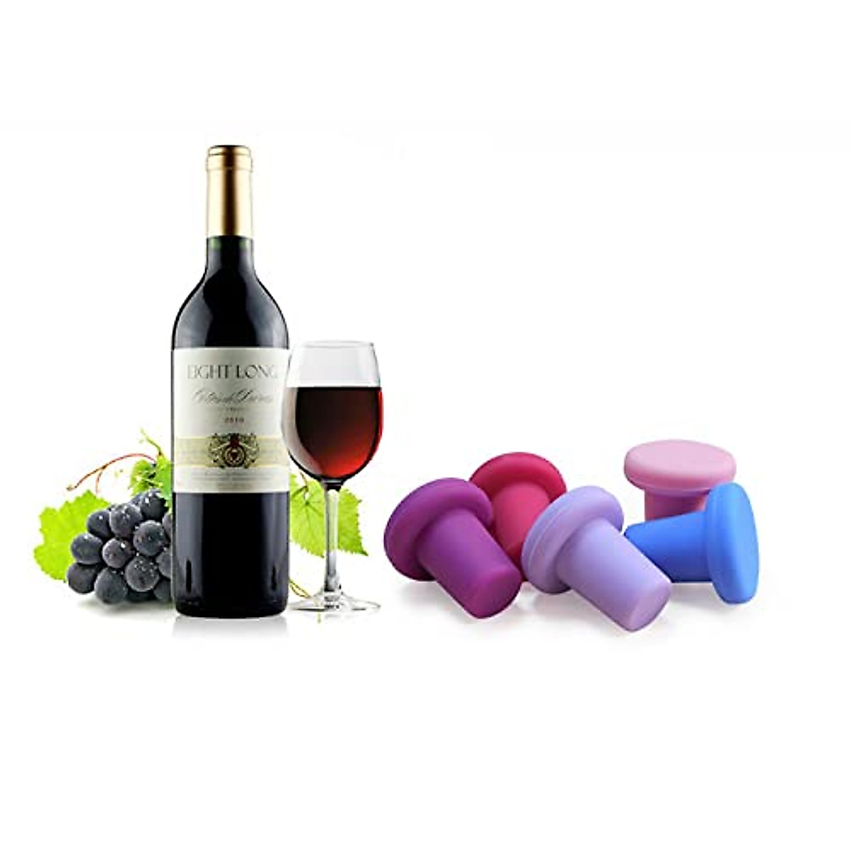 6-Pcs Silicone Wine Stoppers ,Beer Caps Stoppers Bottle Sealer, Reusable Unbreakable Replacement Keep Fresh Tools for Wine Bottles (Model-2)