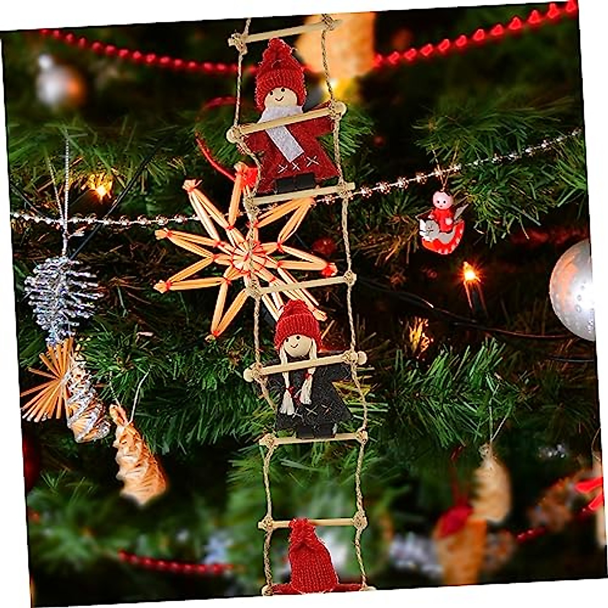 Amosfun Climbing Ladder Doll Christmas Decorations Christmas Tree Ornaments Christmas Pendants Christmas Tree Pendants Xmas Party Props The Tree Christmas Utenciles Felt Christmas Decor