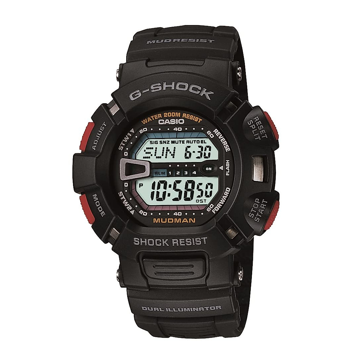 Casio G-Shock Mudman Super Dual Illuminator Men's Quartz 52mm Digital Watch G9000-1V