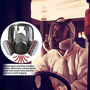 Faburo Full Face Respirator Mask, Reusable Full-Face Mask Respirator with Filter, Full Face Cover Gas Mask with Filters for Paint, Against Dust, Spray, Construction Work, Welding, Sanding