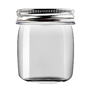 novelinks 8 Ounce Clear Plastic Jars Containers With Screw On Lids - Refillable Round Empty Plastic Slime Storage Containers for Kitchen & Household Storage - BPA Free (16 Pack)