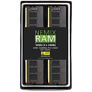 32GB Kit 2x16GB DDR4-3200 PC4-25600 ECC 2Rx8 Unbuffered Server Memory by NEMIX RAM