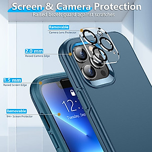 Red2Fire for iPhone 13 Pro Max Case, [Shockproof] [Dropproof] [Dust-Proof] with [2 Pack Tempered Glass Screen Protector] Protective Phone Case for iPhone 13 Pro Max -6.7 inch Blue