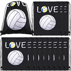 Gelme Nutri 12Pack Drawstring Backpack Volleyball Drawstring Bag Gift Bags,Volleyball Party Favors Cinch Bags String Bags Goodie Sack Bag