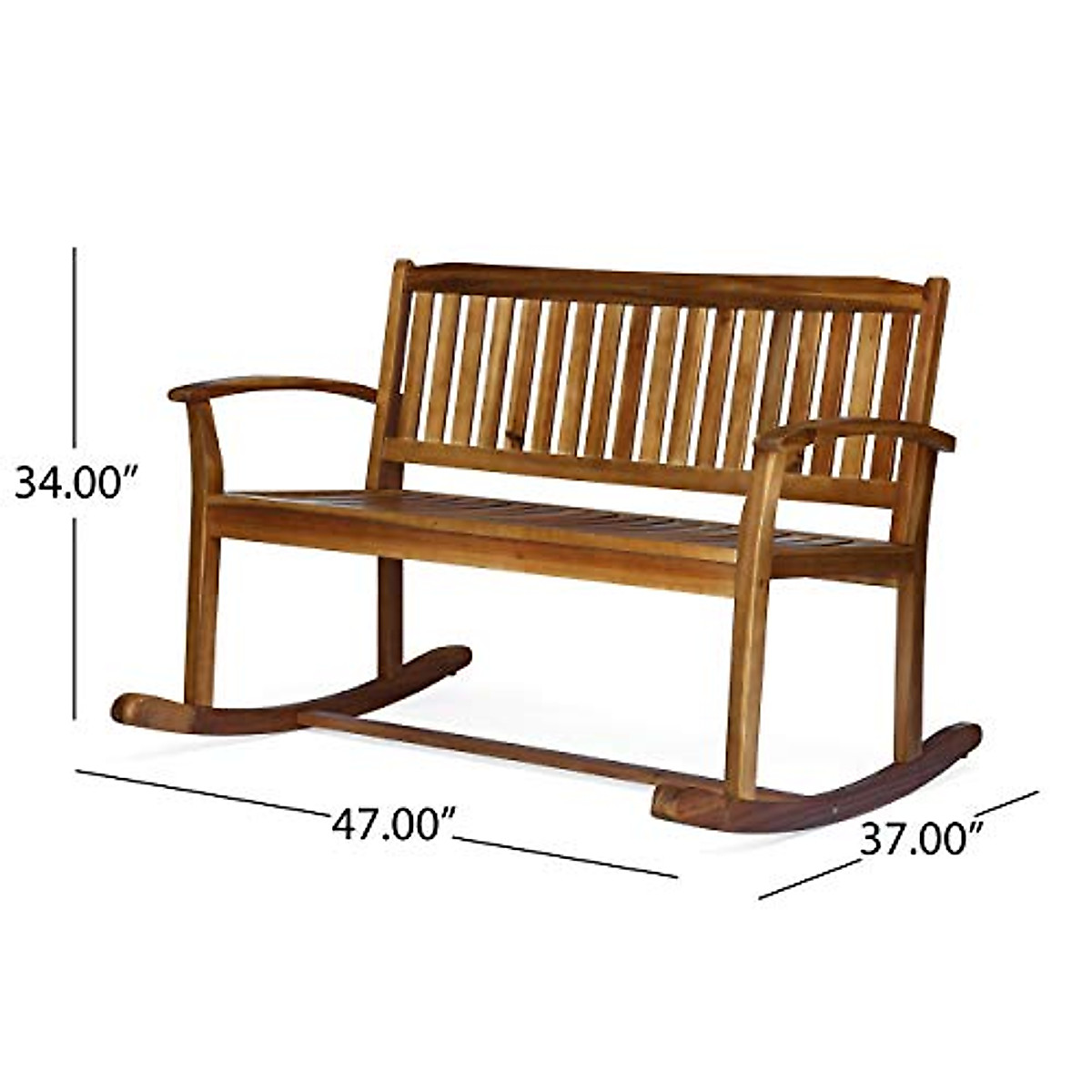 Christopher Knight Home Dexter Patio Glider | Acacia Wood Finish, Natural Stain