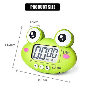 MOSHOU Kitchen Timer, Cute Animal Countdown Timer Hangable Alarm Clock with LCD Large-Screen Visual Clock for Cooking, Bake, Sport Game,Study, Lunch Break (Dark Purple Cattle)