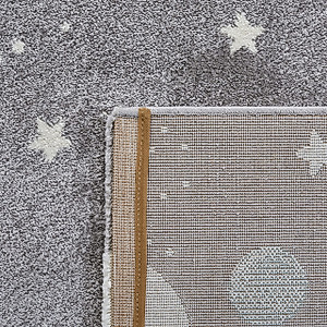 SAFAVIEH Carousel Kids Collection Area Rug - 5'3" x 7'6", Grey & Lavender, Non-Shedding & Easy Care, Ideal for High Traffic Areas for Boys & Girls in Playroom, Nursery, Bedroom (CRK103F)