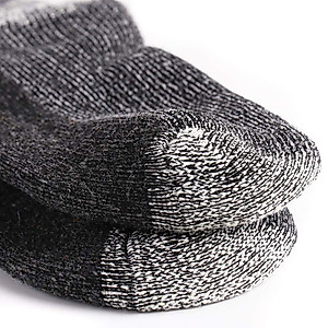 Mens Merino Wool Thermal Socks - Soft Warm Fuzzy Winter Heavy Cushion Hiking Socks (Multi1-Super Thick 3pack)