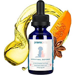 PranaPets Intestinal Defense Supplement for Dogs & Cats | Naturally Helps Digestive Issues in Pets | Herbal Formula