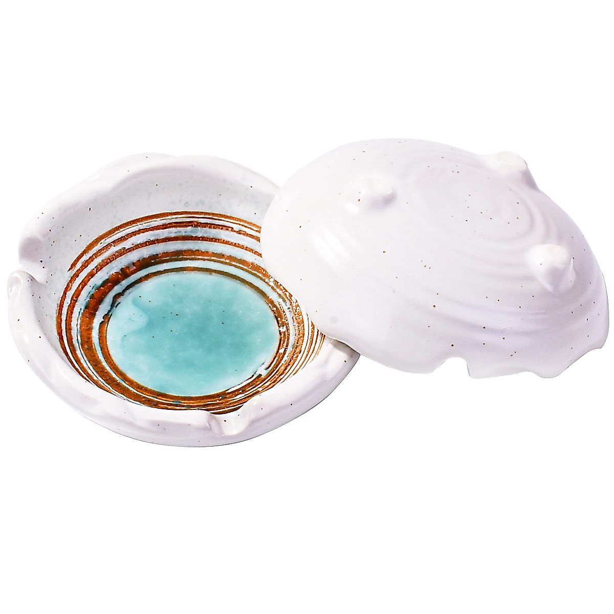 Ashtrays Set of 2, Ceramic Ashtrays, Small Ashtrays for Home, Outdoor, Garden, Balcony, Patio use