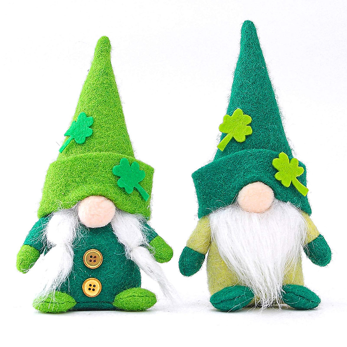 LUCKYBUNNY 2PCS Cute St Patrick's Day Gnome Doll, Handmade Tomte Swedish Nisse Toy Scandinavian Dwarf Elf Plush Dolls for Irish Holiday Party Home Decoration