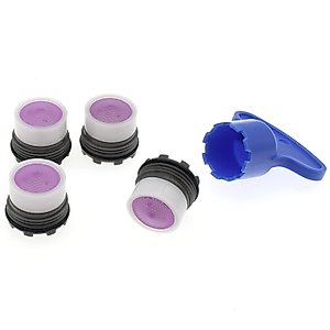 M16.5 Faucet Aerator Wrench and 16.5mm Faucet Flter Restrictor FDXGYH 1pcs Cache Faucet Aerator Key and 4pcs Tap Aerators
