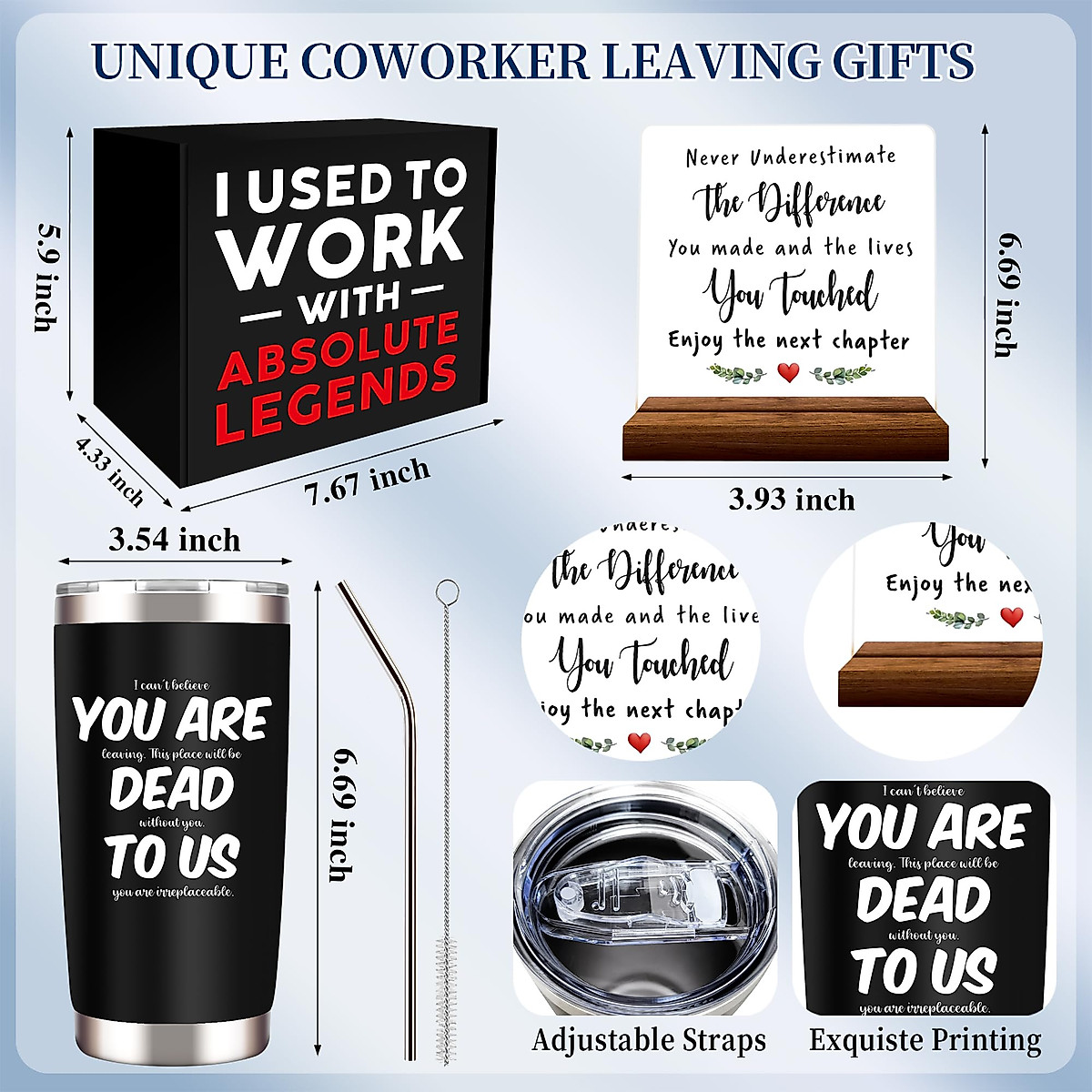 MAIAGO Coworker Leaving Gifts, Farewell Gifts, Going Away Gifts, New Job Gifts, Goodbye Gifts, Good Luck Gifts, Christmas Gifts for Colleagues Friends Manager Boss Teacher - 20 Oz Tumbler Gifts Basket