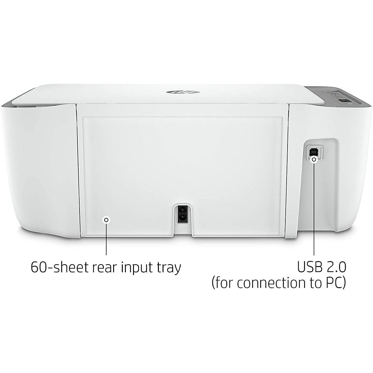 HP DeskJet 27 22 All-in-One Wireless Color Inkjet Printer, White - Print, Scan, Copy - 1200 x 1200 dpi, Flatbed Scanner, Icon LCD Display, WiFi, Bluetooth, USB Connectivity, CBMOUN Printer Cable