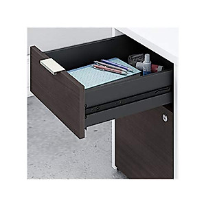 Bush Business Furniture Jamestown 72W L Shaped Desk with Lateral File Cabinet and 5 Shelf Bookcase