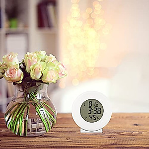 DELURA Digital Alarm Clock with LCD Display Thermometers Hygrometer Digital Temperature Humidity Monitor with Smart Clock Calendar/2184