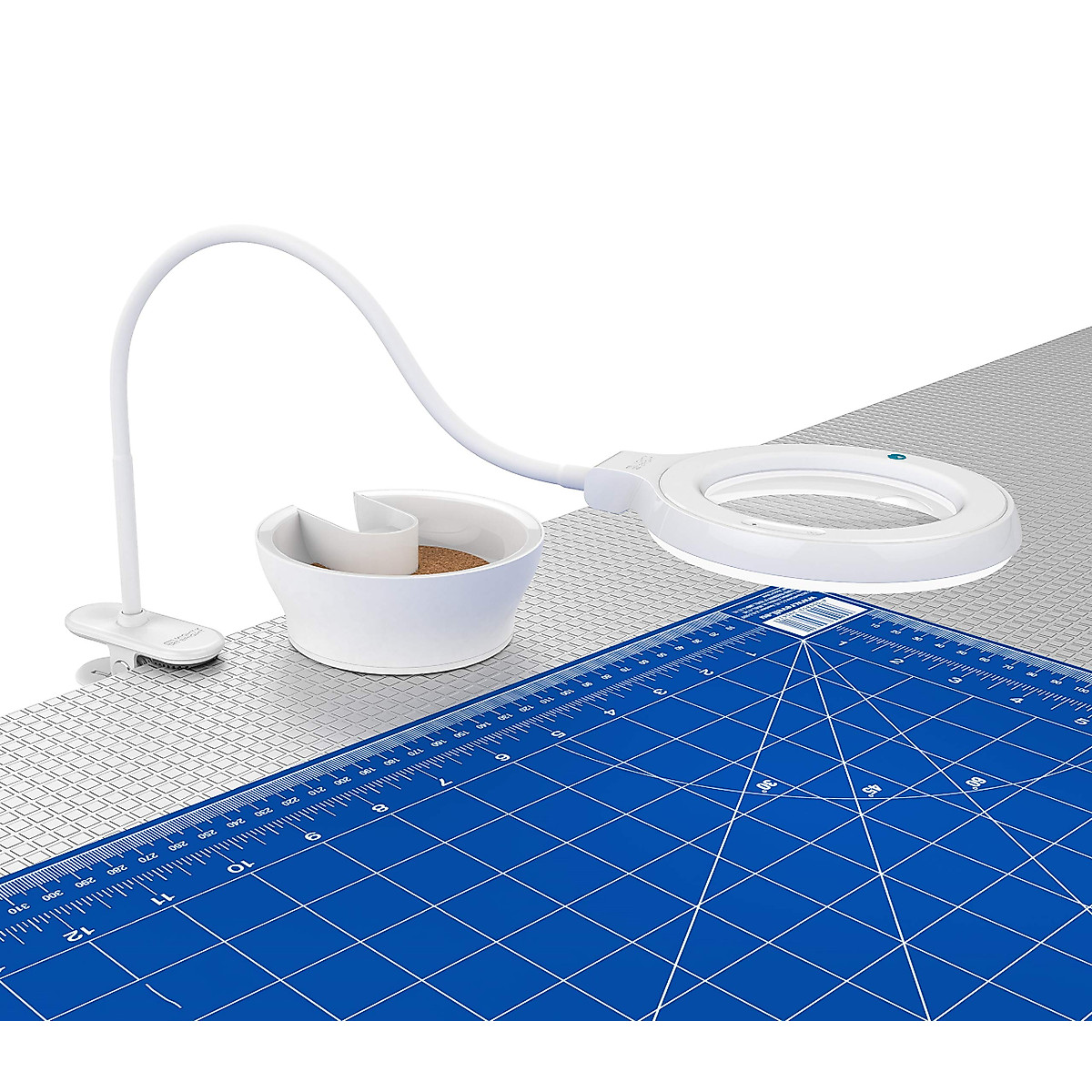 The Original Mighty Bright LED Task Light and Magnifier Lamp, Clip-On or Free-Standing, Color-Adjustable (Warm Eye-Care Light to Bright White), 2X Magnifier w/ 5X Bifocal, Touch-Activated, Dimmable