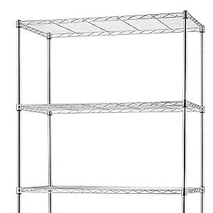 TRINITY Basics EcoStorage TBFZ-0933 5 Tier 36 x 18 x 76 Inch Adjustable Wire Shelving with Wheels for Home, Kitchen, Garage, or Business Use, Chrome