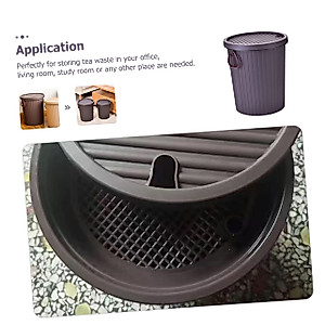 WOONEKY Tea Dregs Drainage Bucket Bins with Lids Waste Basket for Office Desk Garbage Can Tea Dregs Trash Bin Tea Dregs Bucket Rubbish Container Tea Ceremony Tea Bucket Trash Can Waste Bin