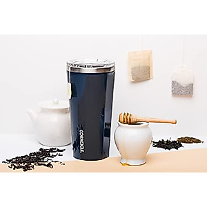 Corkcicle Classic Triple Insulated Coffee Mug with Lid, Gloss Midnight Navy, 24 oz – Stainless Steel Travel Tumbler Keeps Beverages Cold 9+hrs, Hot 3hrs – Cupholder Friendly Travel Coffee Tumblee