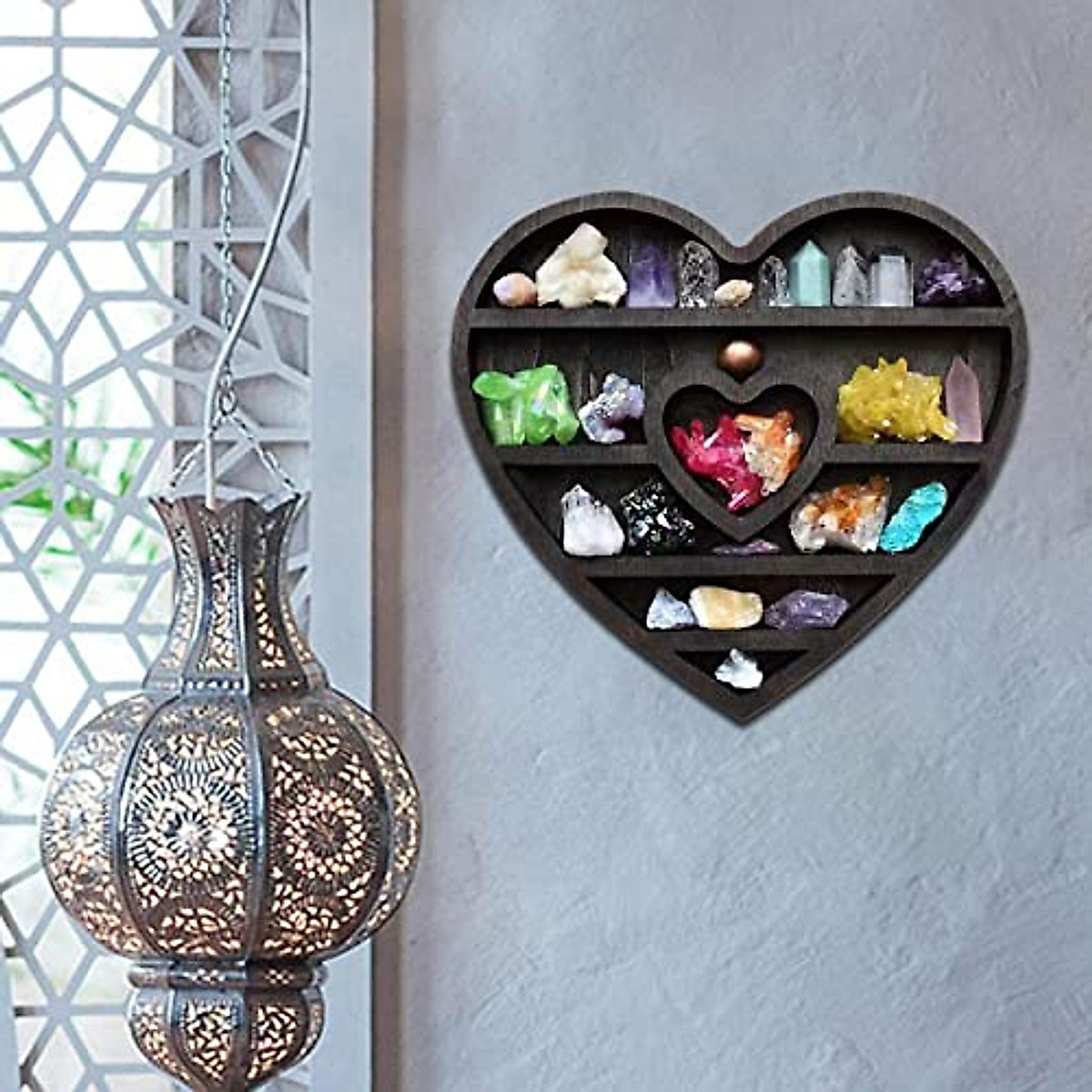 Cat On The Moon Crystal Wood Shelf, Wooden Crystal Wooden Moon Cat Decoration Shelf, Float Witchy Display Room Shelf M4T8 Gothic