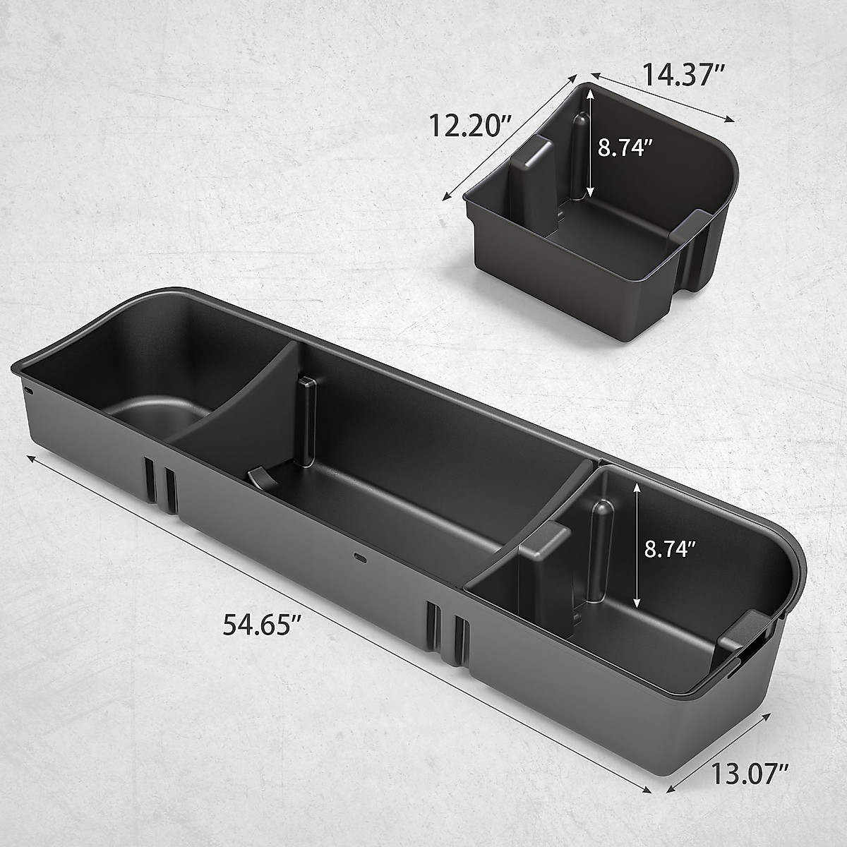 oEdRo Under Seat Storage Fit for 2015-2025 Ford F-150 F150 SuperCrew/Crew Cab, 2017-2024 F-250/F-350/F-450/F-550 Super Duty, Upgraded Rear 2-in-1 Truck Organizer Underseat Storage Box