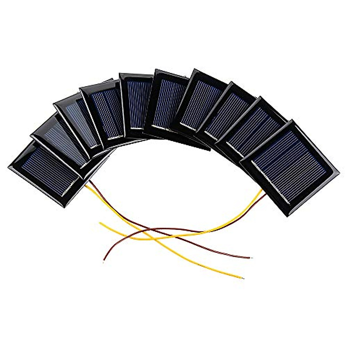 AOSHIKE 10Pcs 2V 130mA Micro Solar Panels Photovoltaic Solar Cells with Wires Solars Epoxy Plate DIY Projects Toys 54mm x 54mm/2.13" x 2.13"