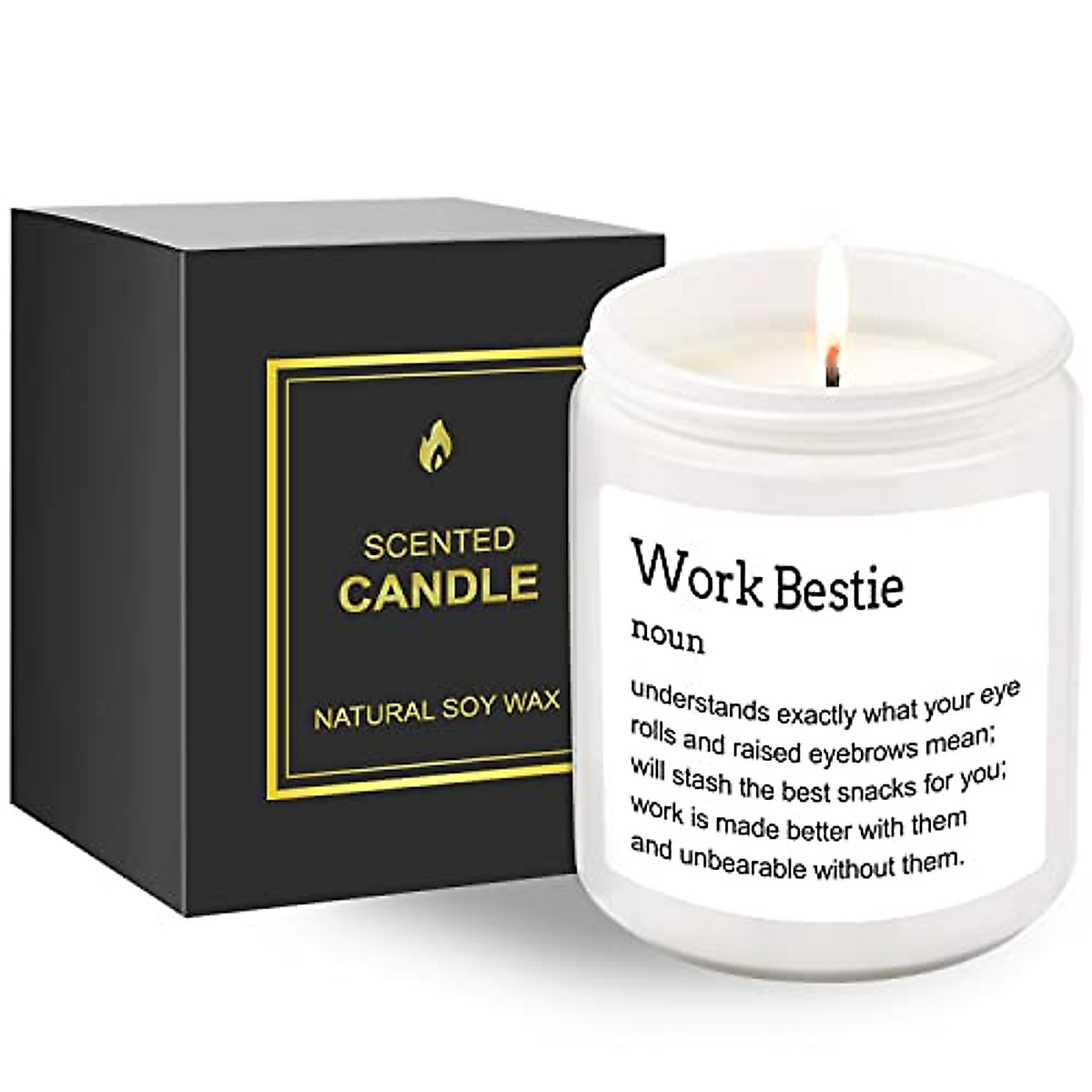 Work Bestie Gifts, Work Bestie Gifts for Women, Funny Birthday Gifts for Coworker, Bestie, Friends - Coworker, Moving Away, Going Away Gifts for Coworker, Bestie, Friends - Lavander Scented Candles