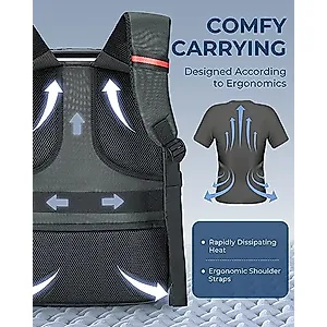 BAGSMART Business Laptop Backpack, Water-Resistant Anti-Theft Slim Durable Laptop Backpack with USB Charging Hole, College Bag Computer Bag, Gifts for Men & Women, Fits 15.6-Inch Notebook, Grey-Green