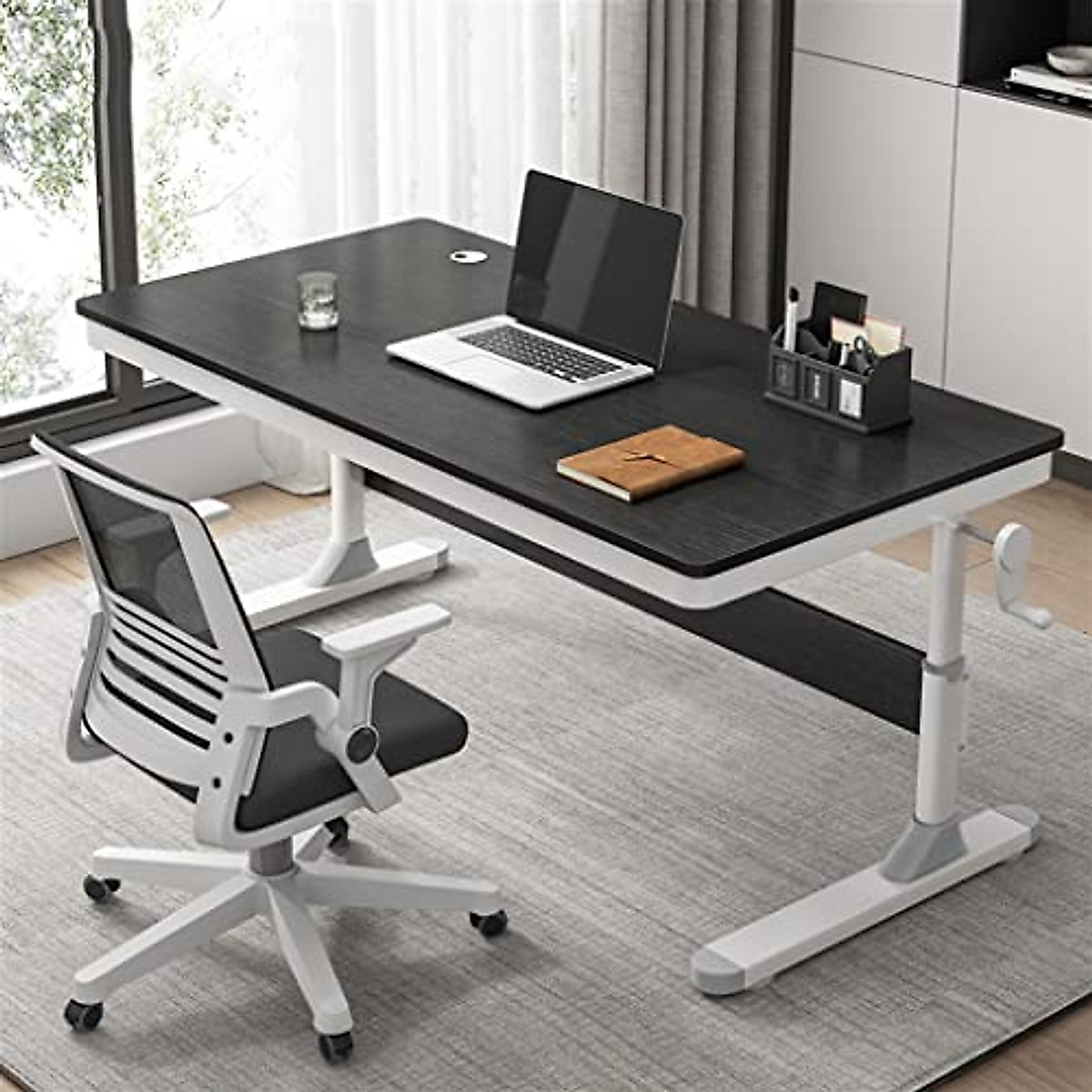 SCKTFS 80/100CM Office Boss Desk Adjustable Student Computer Desk Up and Down Adjustable School Study Table Desktop Table (Color : D, Size : 80Cm)