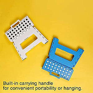 Folding Step Stool, 9 inch Collapsible Stool Premium Heavy Duty Stepping Stool Portable Foldable Step Stools for Adults Kids, Kitchen Garden Bathroom RV, Small Stool, White