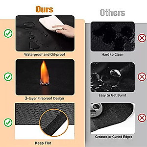 UBeesize 65 x 48 inches Under Grill Mat for Outdoor Grill,Double-Sided Fireproof Grill Pad for Fire Pit,Indoor Fireplace Mat Fire Pit Mat,Oil-Proof Waterproof BBQ Protector for Decks and Patios