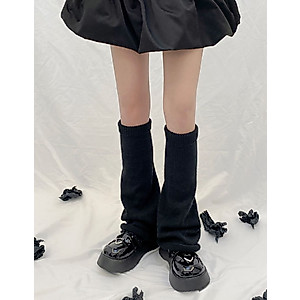 WODECASA Girls Kawaii Leg Warmers Knitted Flared Leg Sleeves Goth Crochet Baggy Cuff Ankle Heap Socks