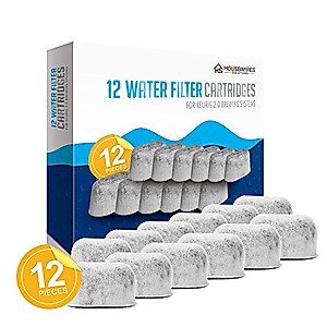 Pack of 12 Replacement Charcoal Water Filters By Housewares Solutions for Keurig Brewers - Keurig Compatible Water Filter Cartridges Universal Fit (NOT CUISINART) for Keurig 2.0 & 1.0 Coffee Makers