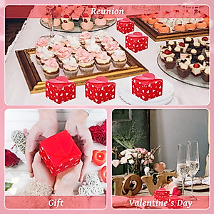 Valentine's Day Candy Boxes Plastic Waterproof Treat Boxes Small Gift Boxes Heart Shaped Valentines Wedding Party Favors Supplies 2.56 x 2.56 Inch (20 Pieces)