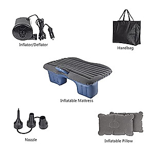 HAITRAL Car Bed - Camping Mattress - Portable Travel,Sleeping, Inflatable Bed for Universal SUV Extended Air Couch with Two Air Pillows - Black