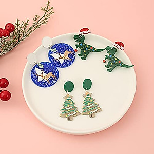 Christmas Stud Earrings for Women Christmas Acrylic Earrings for Women Gingerbread Earrings Dinosaur Earrings Rainbow Earrings Christmas Decorations