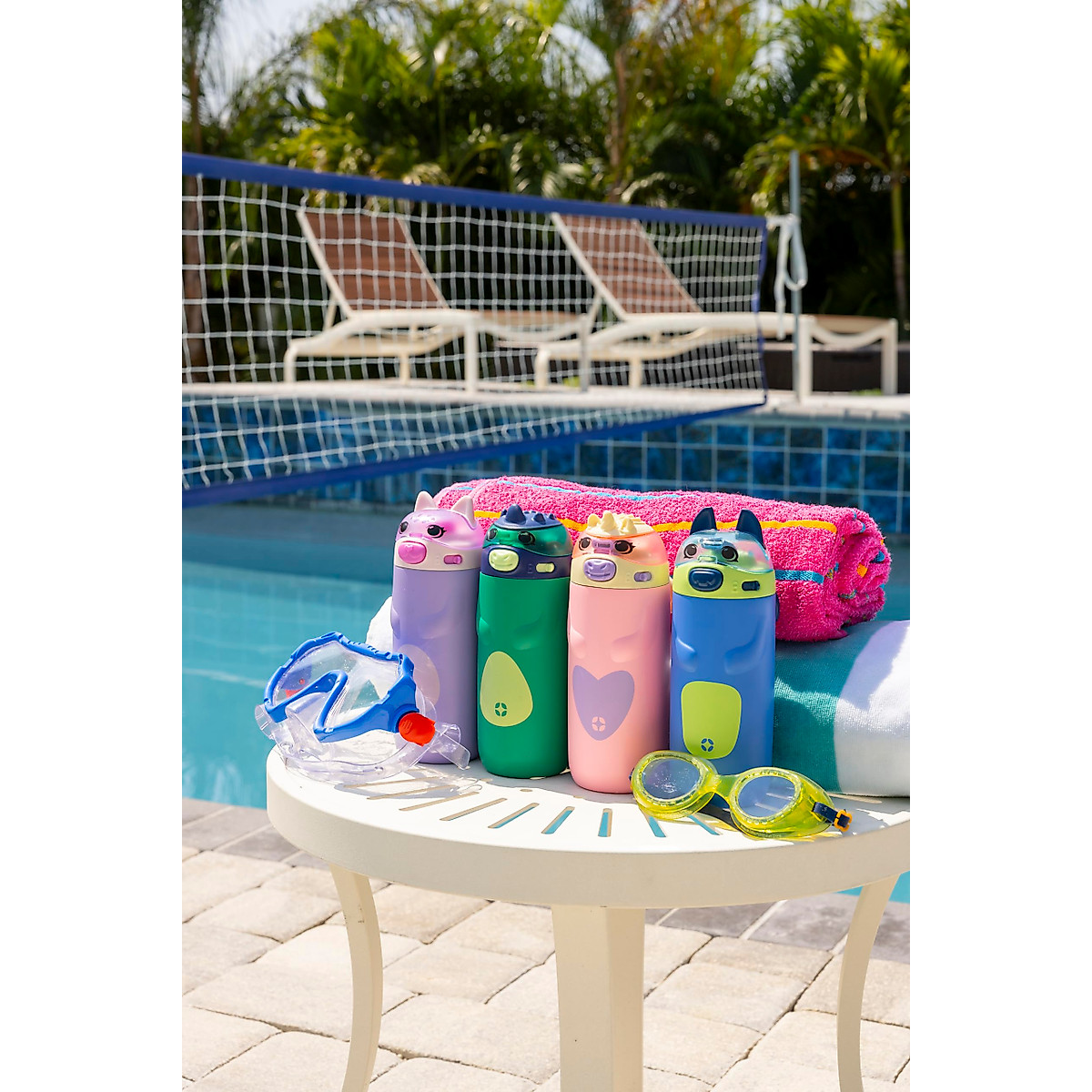 Ello Ellies 12oz Vacuum Insulated Stainless Steel Kids Water Bottle with Straw and Built-in Carrying Handle and Leak-Proof Locking Lid for School Backpack, Lunchbox and Outdoor Sports, Dog