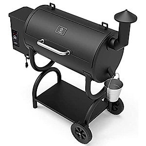 Z GRILLS ZPG-550B 2022 Upgrade Wood Pellet Grill & Smoker 8 in 1 BBQ Auto Temperature Control, Cooking Area, 550 sq in Black