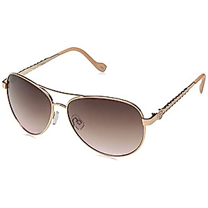 Jessica Simpson Women's J5702 Elegant Metal Aviator Pilot Sunglasses with UV400 Protection- Glamorous Lightweight Sunglasses for Women, 61mm