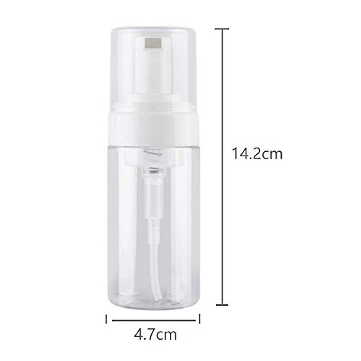 LASSUM 2 Pieces Clear Plastic Foamer Liquid Soap Pump Bottle Travel Foaming Soap Dispenser,100ML